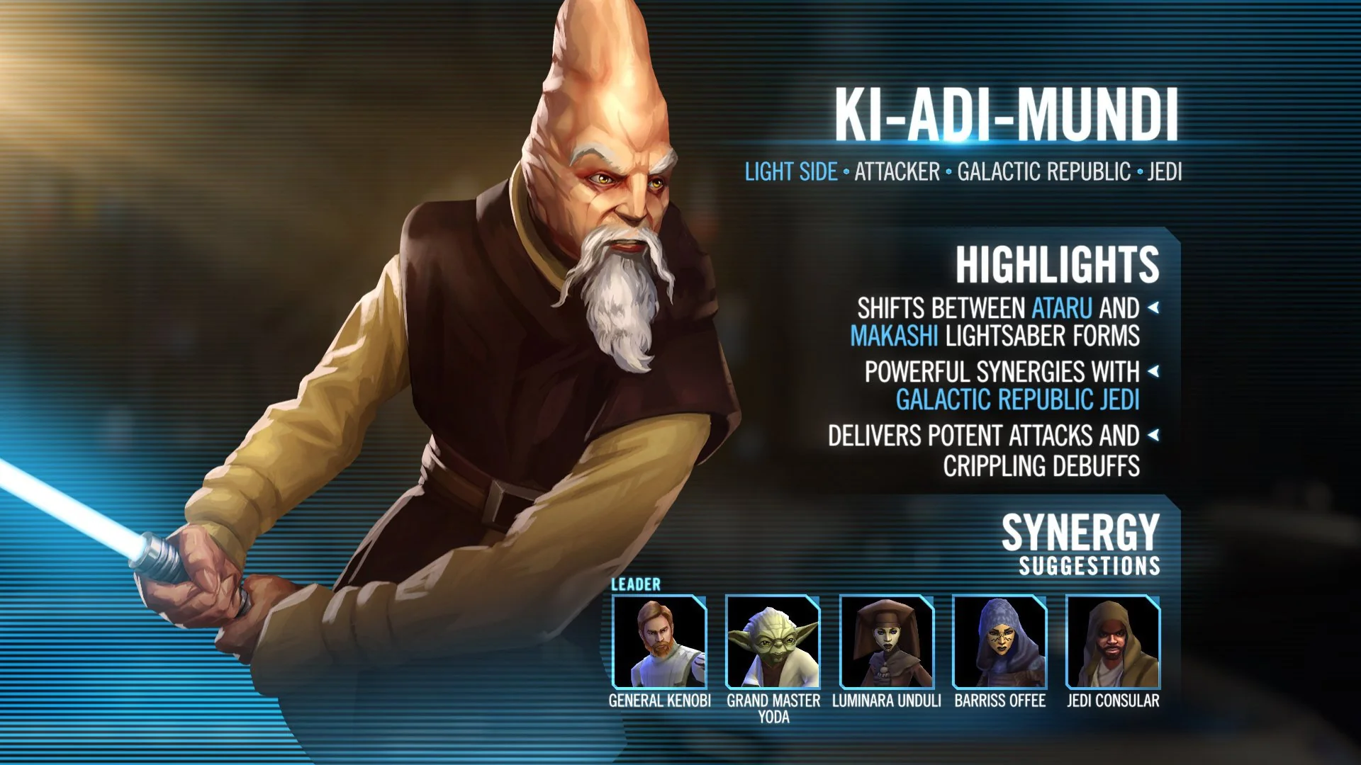 Best Mods Build for Ki-Adi-Mundi in Star Wars Galaxy of Heroes - AllClash