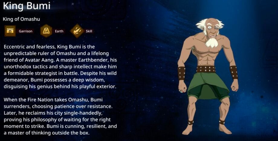 Best Build for King Bumi in Avatar: Realms Collide (Skill Order ...