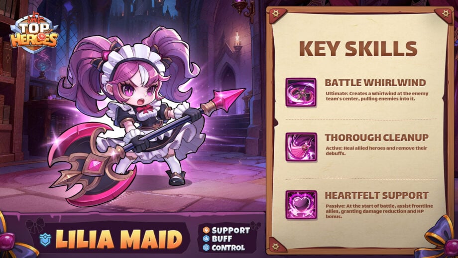 Best Gear/Stats for Lilia Maid in Top Heroes (New Gear Sets 2025)